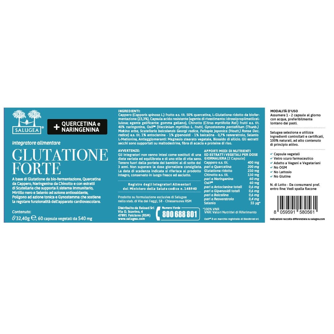 Glutatione Forte - Integratore di Glutatione e Quercetina