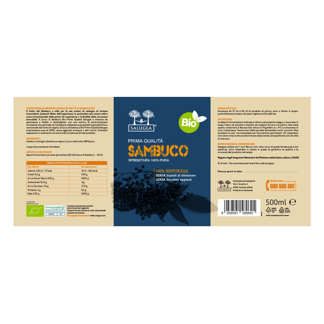 Succo di Sambuco Bio - Integratore per le vie respiratorie